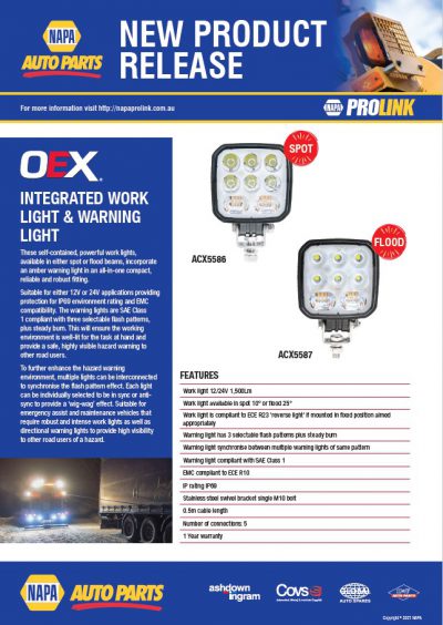 OEX Integrated Work Light & Warning Light | NAPA