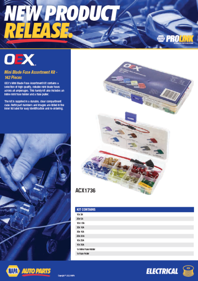 OEX Mini Blade Fuse Assortment Kit – NAPA