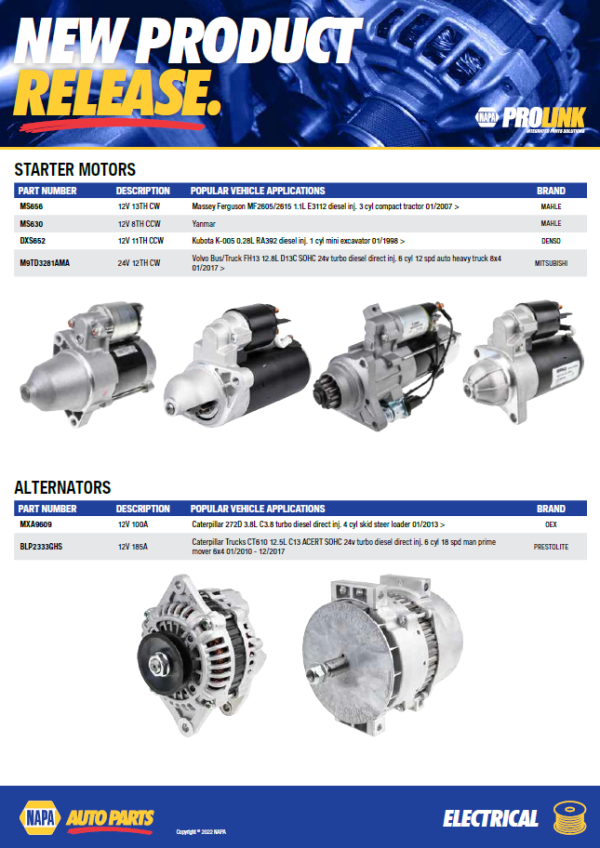 Starter Motors & Alternators – NAPA