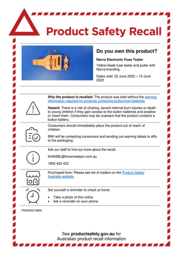 Product Safety Recall Notices | NAPA