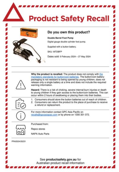 Product Safety Recall Notices | NAPA