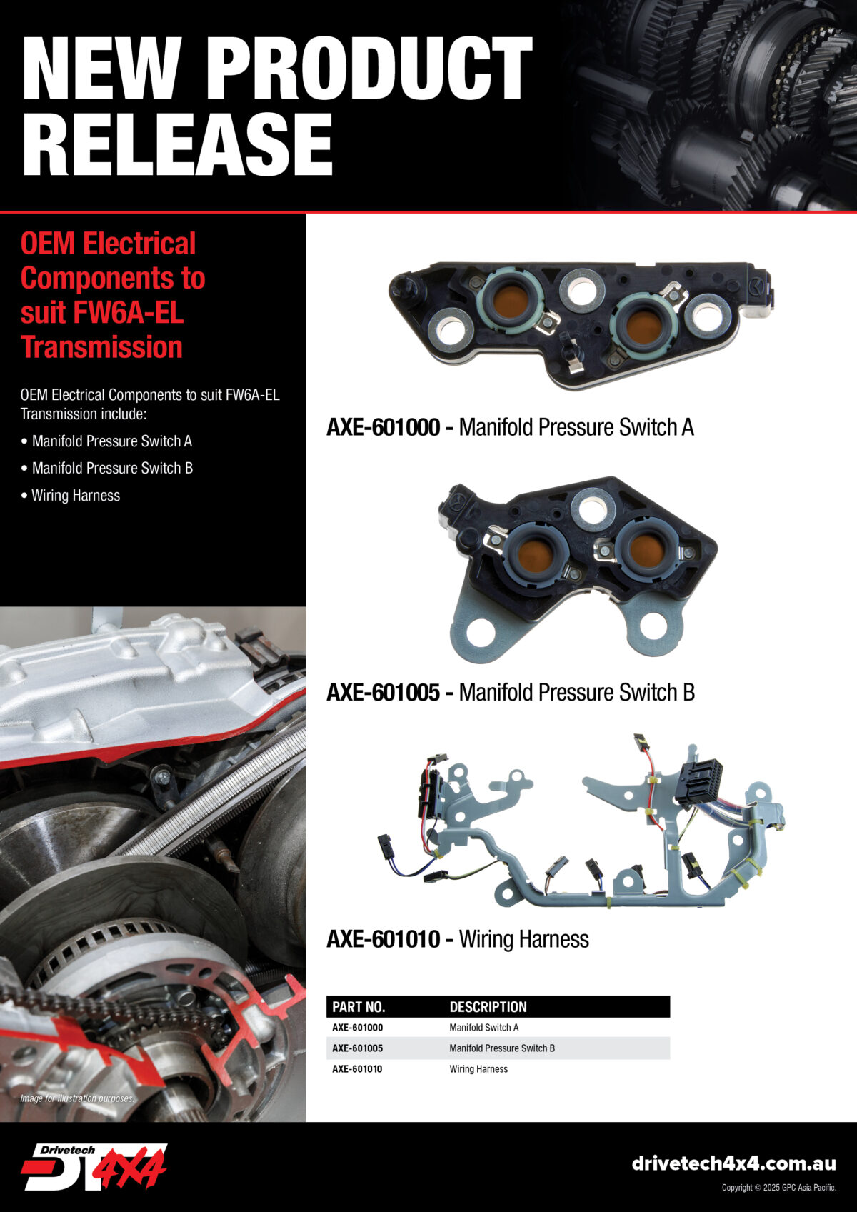 DT4X4 OEM Electrical Components to suit FW6A-EL Transmission | NAPA